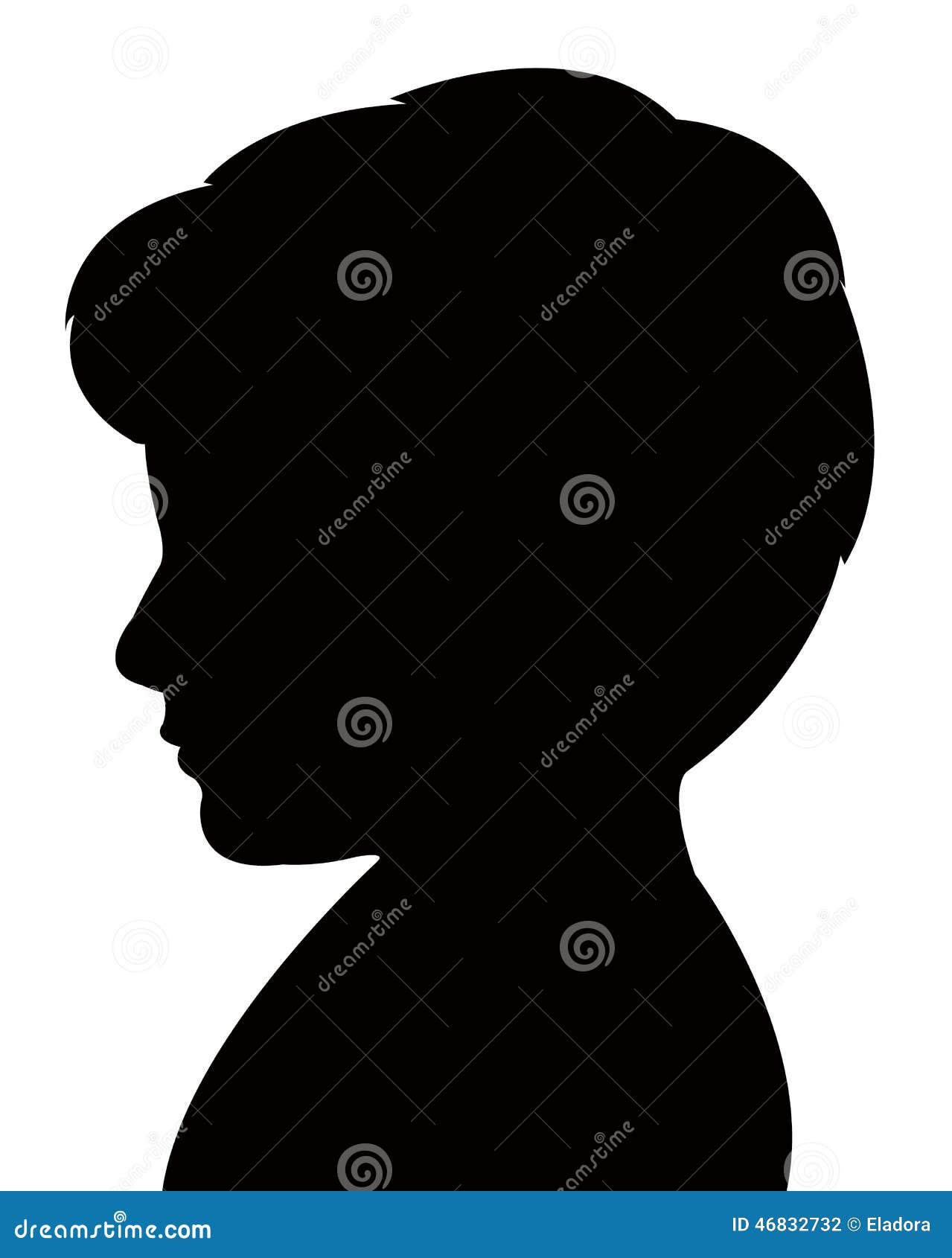 A Child Head Silhouette Vector Stock Vector - Illustration of hair ...