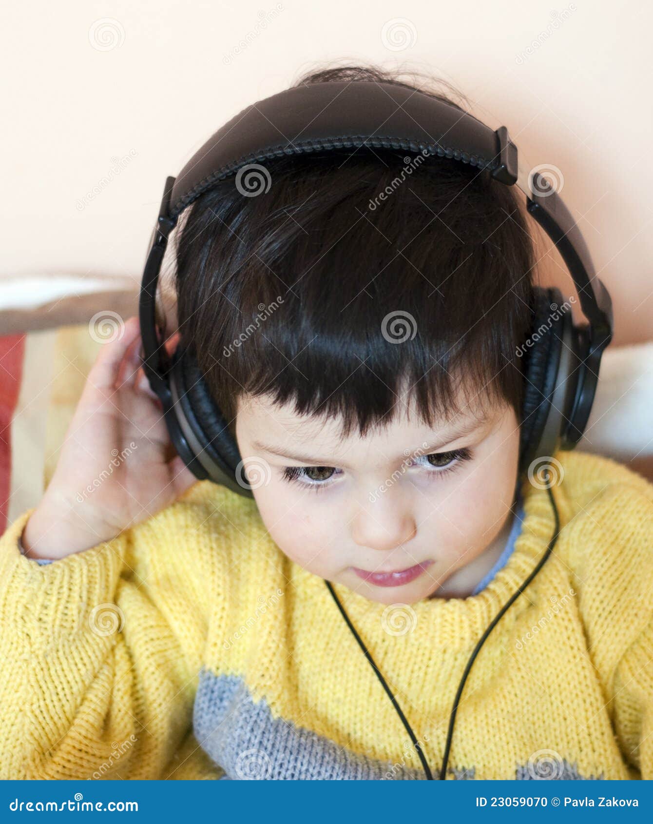 Child with headphones stock photo. Image of toddler, earphones - 23059070