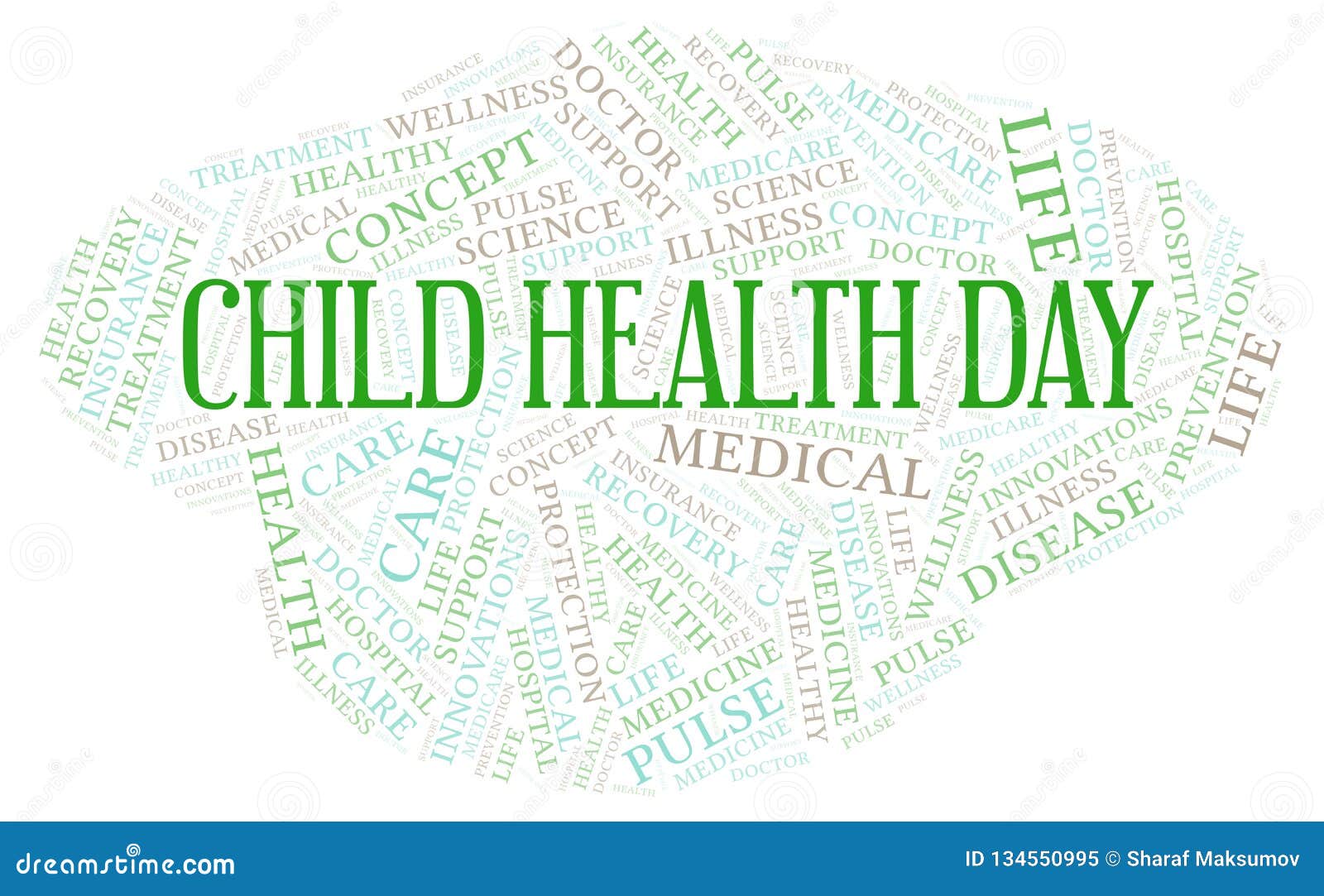 Child Health Day Word Cloud Stock Illustration - Illustration of print ...