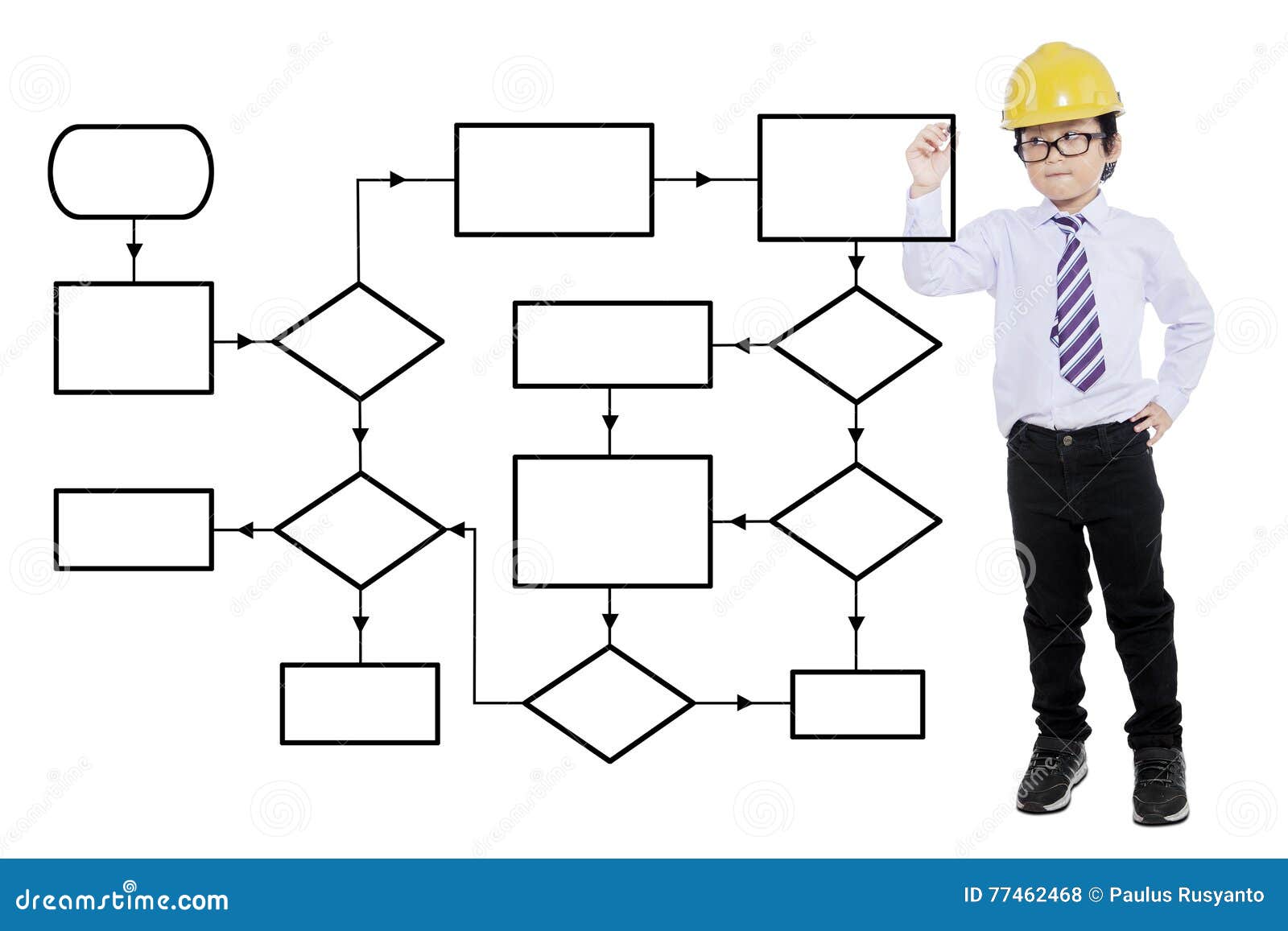Child With Helmet Drawing Flow Chart Stock Photography | CartoonDealer ...