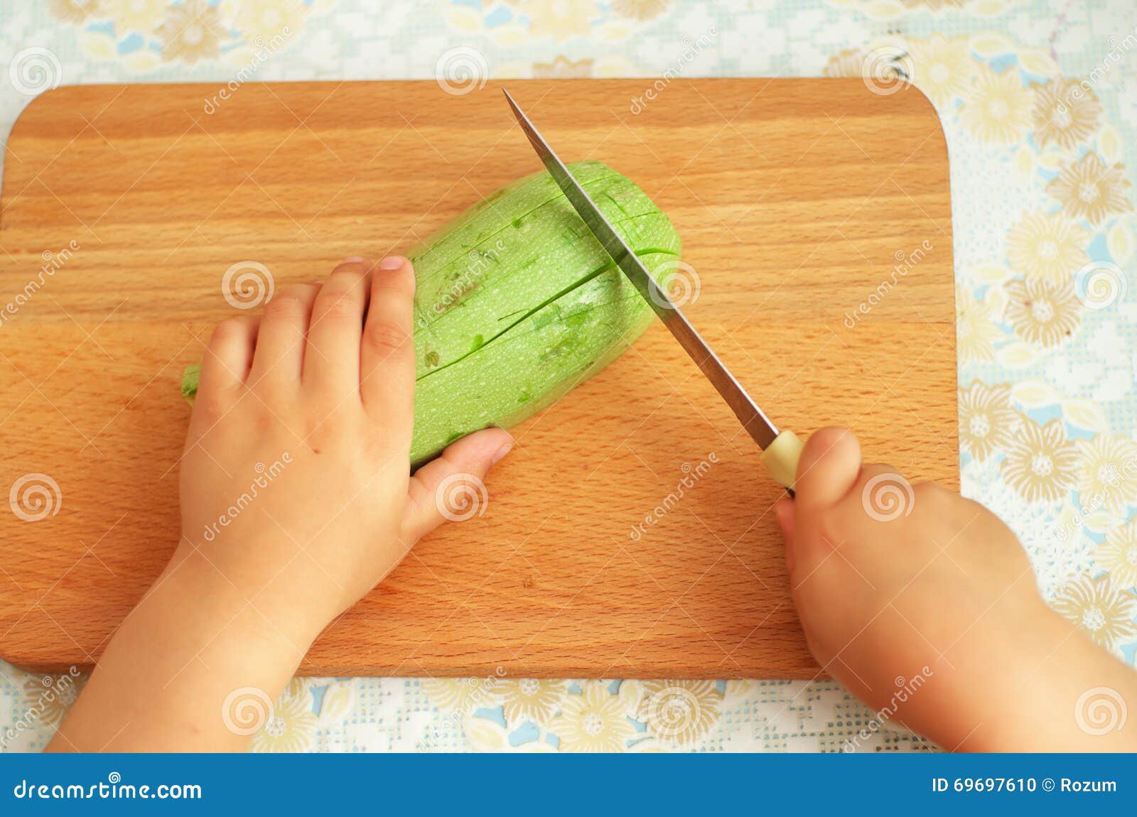 Child help preparing food. stock photo. Image of chop - 69697610