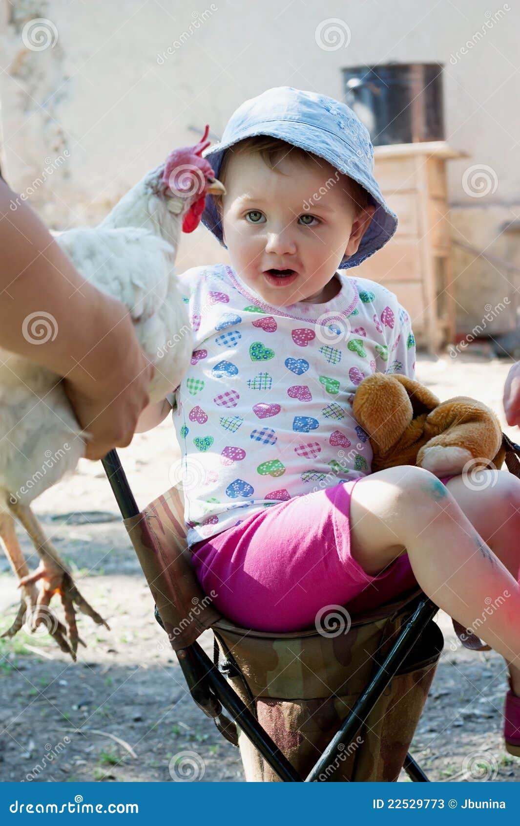 Child and hen stock image. Image of country, bird, game - 22529773