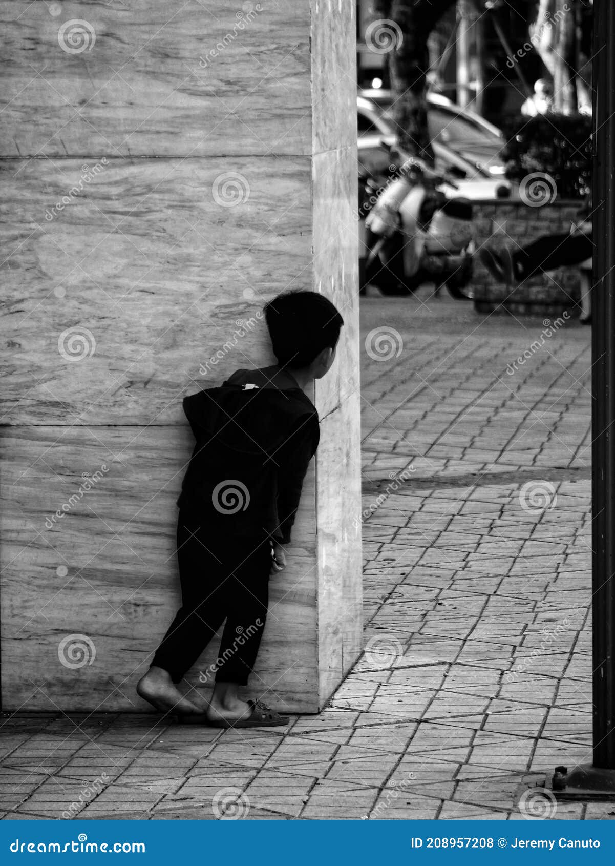 Child Hiding Behind Wall in Vietnam Editorial Stock Photo - Image of ...