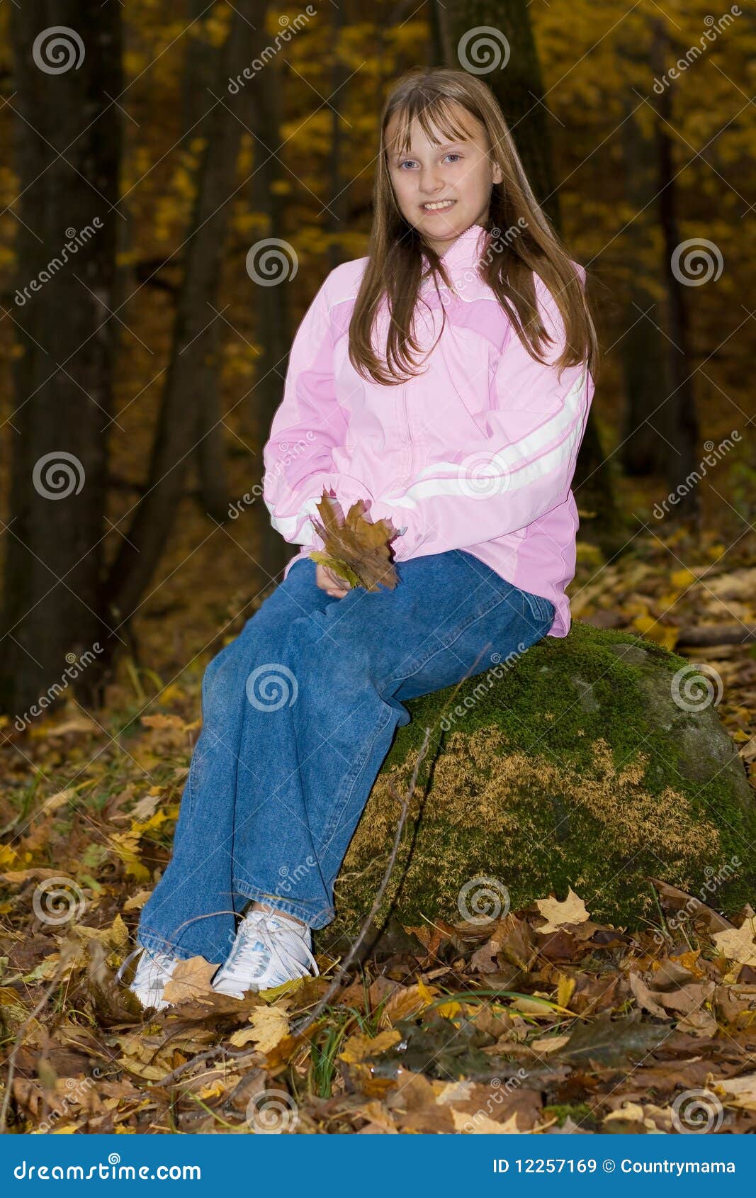 Child hiking. stock image. Image of leaves, joyous, girl - 12257169