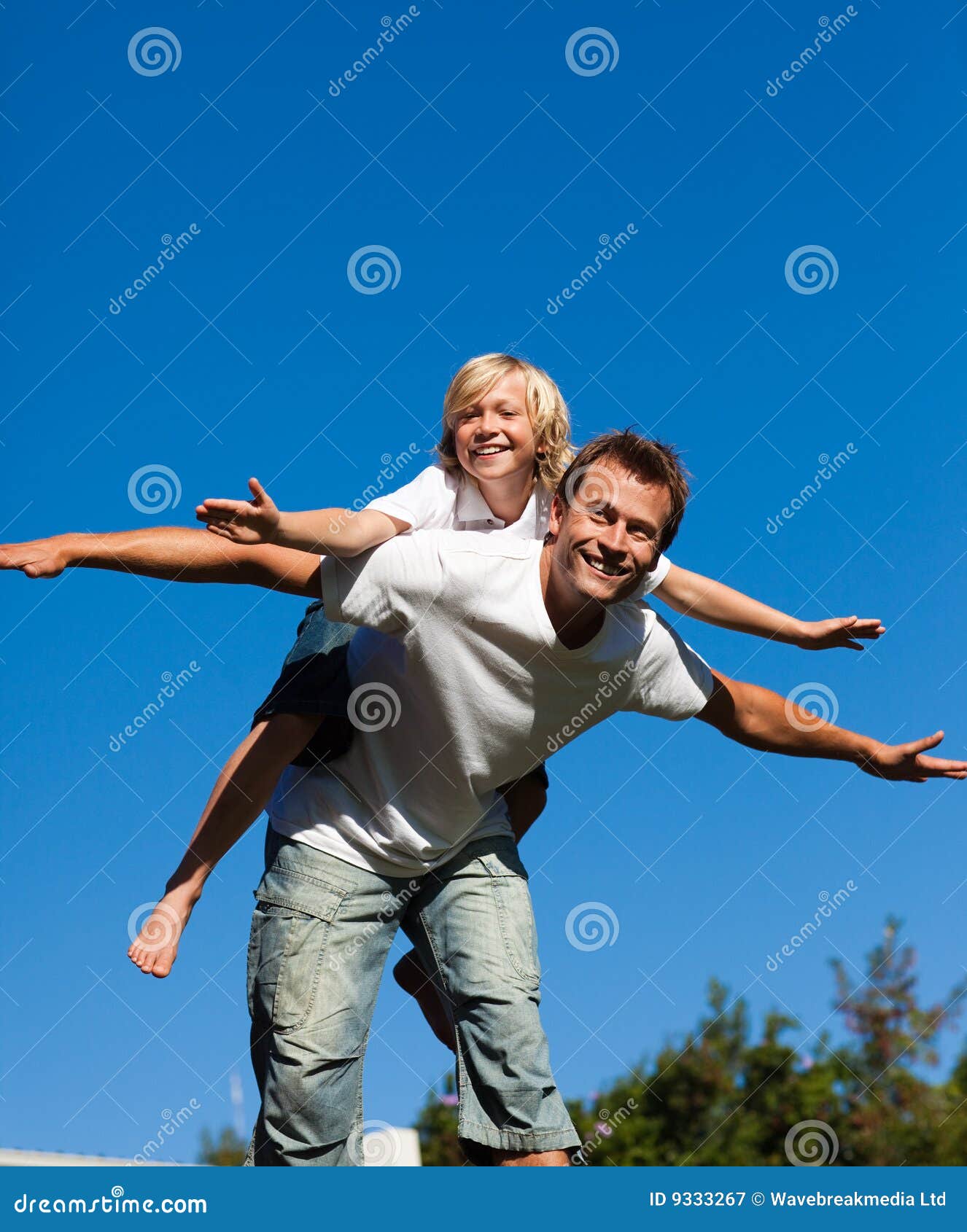 Child on his father s back stock image. Image of father - 9333267