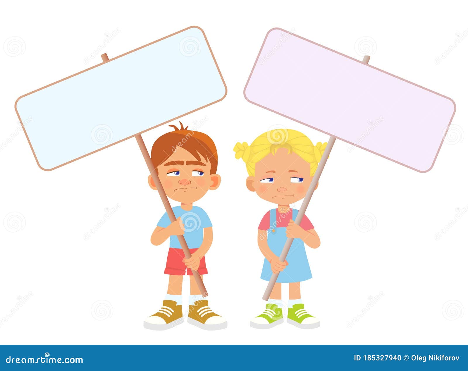 Child holding banner stock illustration. Illustration of girl - 185327940
