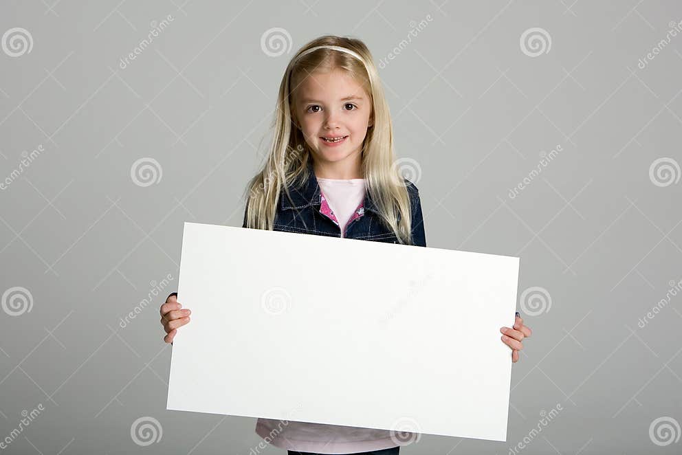 Child Holding Blank Sign stock image. Image of message - 17795697