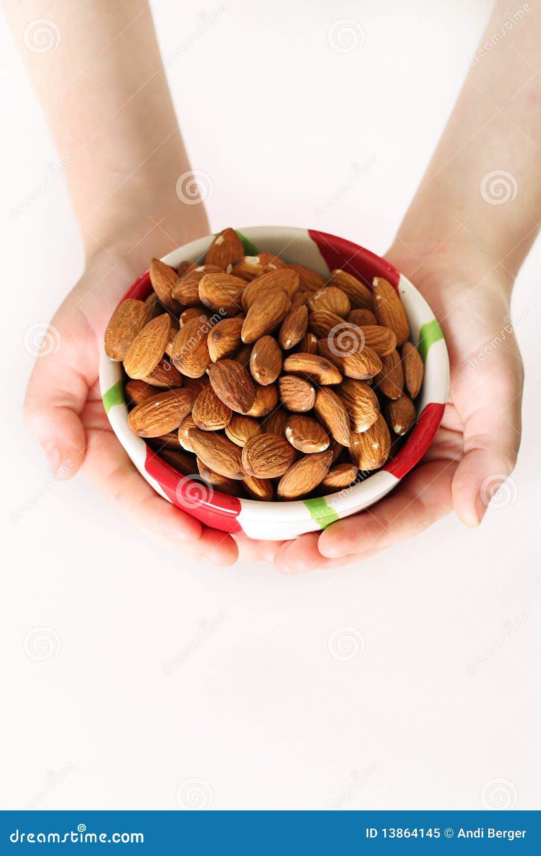 Child Holding a Bowl of Almonds Vertical Stock Image - Image of nature ...