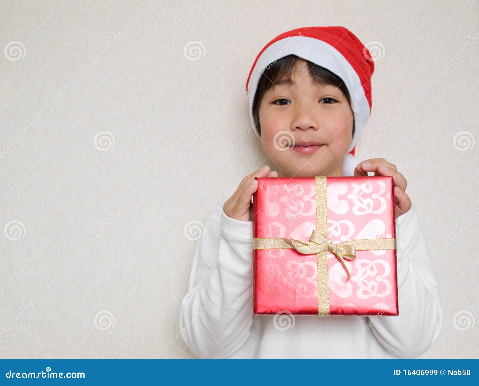 Child Holding Christmas Present Stock Image - Image of child, schoolboy ...