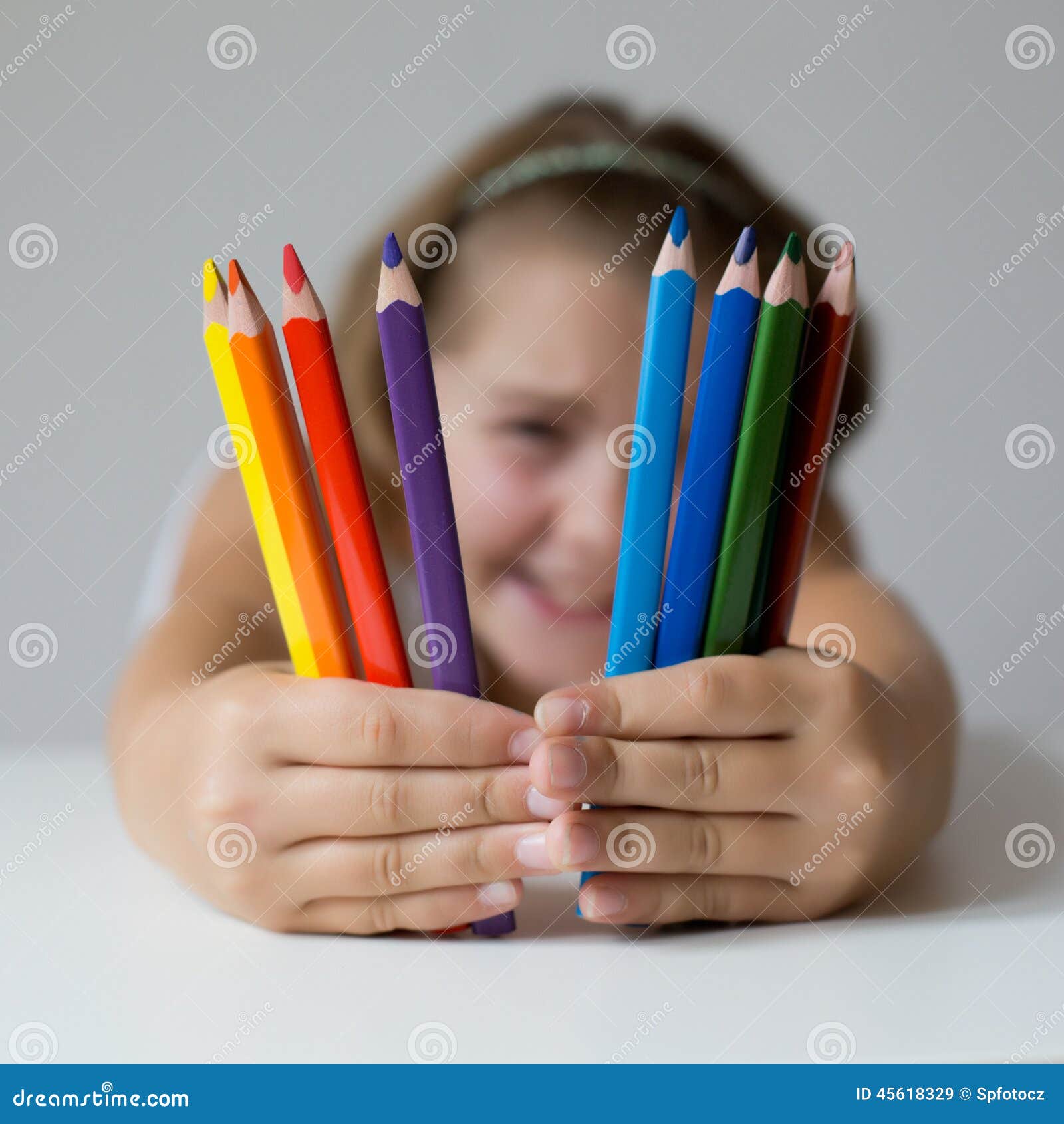 Child Holding Crayon Royalty-Free Stock Photography | CartoonDealer.com ...