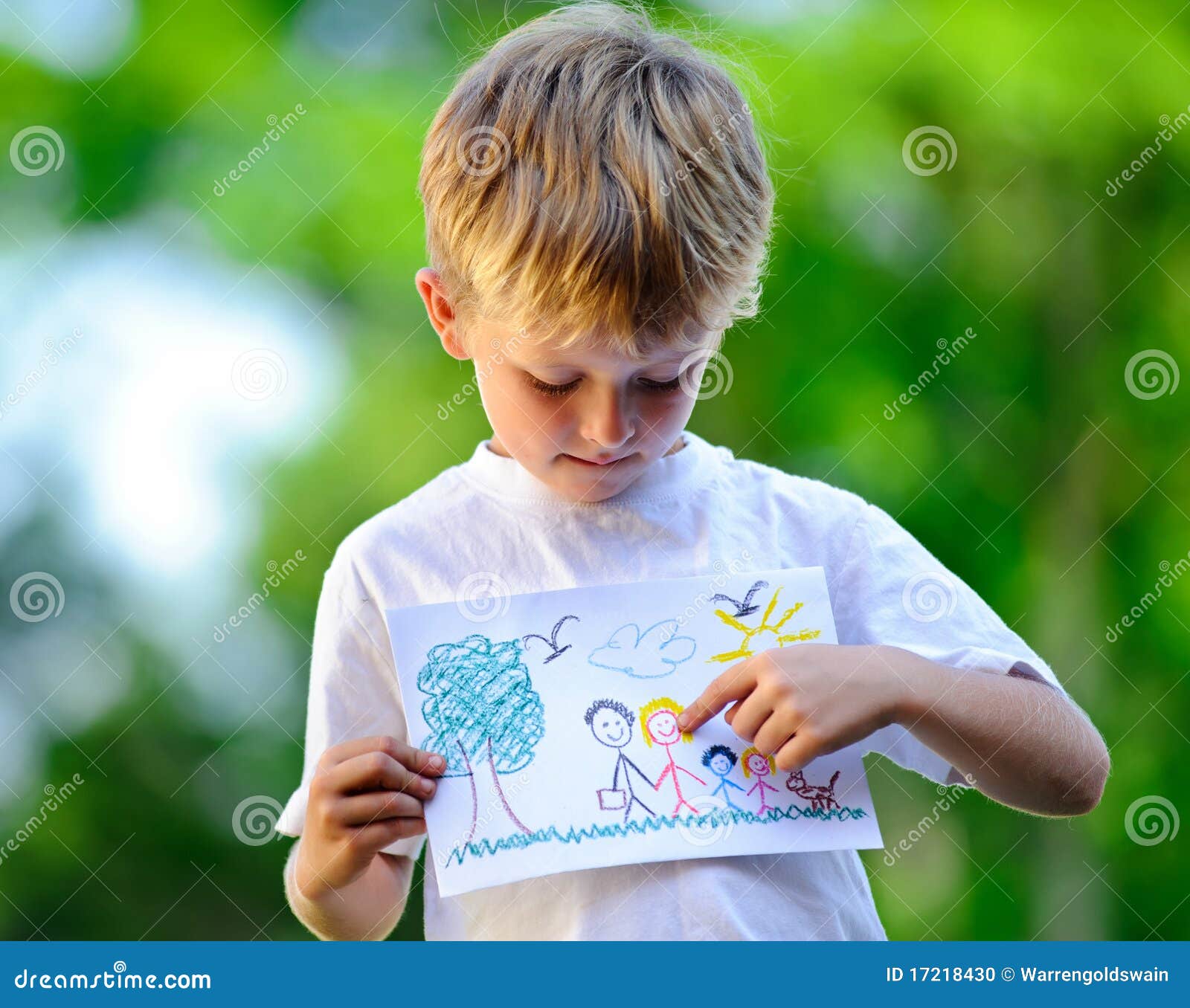 Child holding drawing stock photo. Image of portrait - 17218430