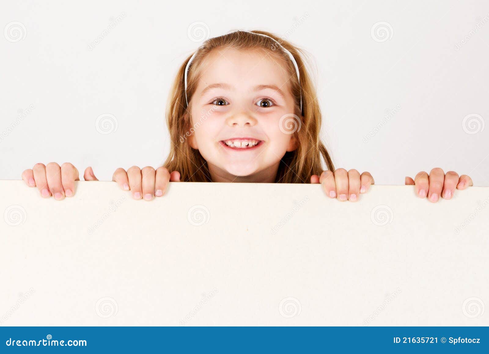 Child holding empty board stock image. Image of hair - 21635721