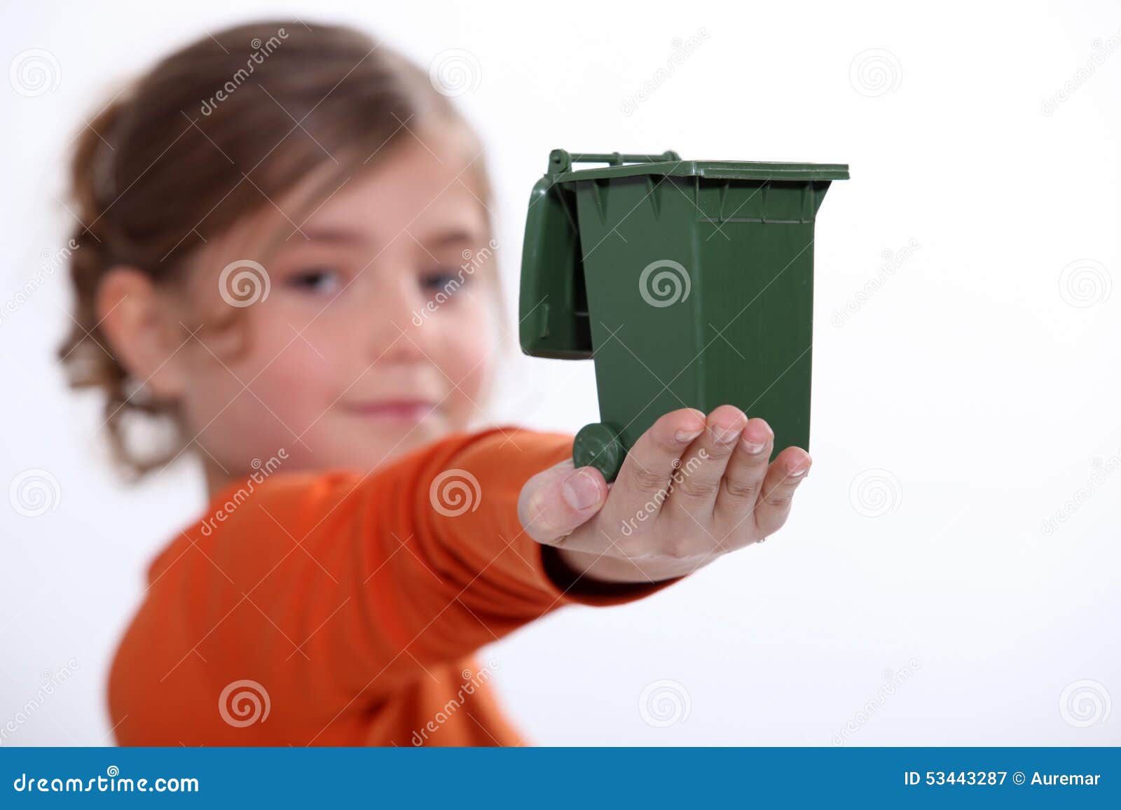 Child Holding Recycling Bin Stock Image - Image of studio, arms: 53443287