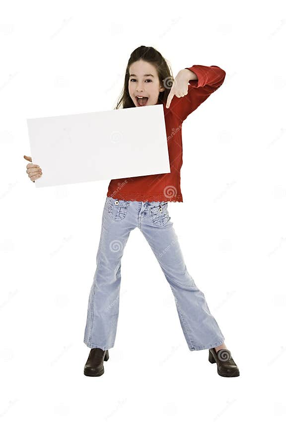 Child holding sign stock image. Image of blank, slogan - 4587409