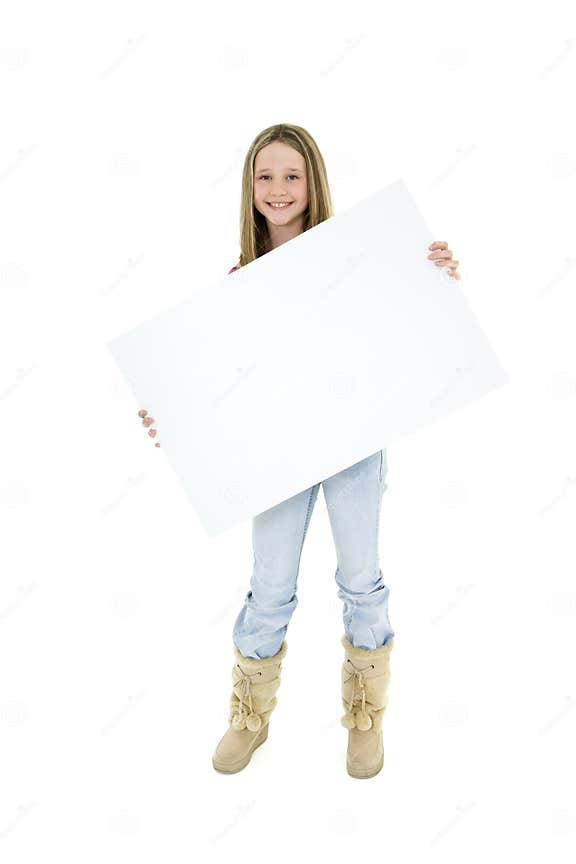 Child holding sign stock image. Image of caucasian, tween - 4725723