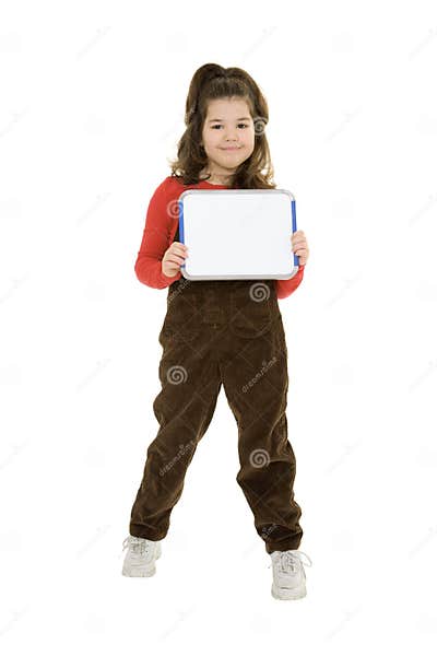 Child holding sign stock image. Image of white, standing - 5799453