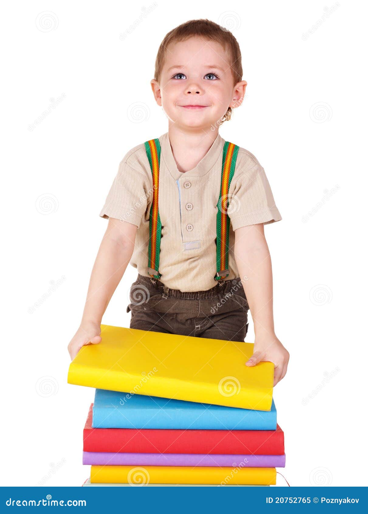 Child Holding Stack of Books. Stock Image - Image of child, male: 20752765