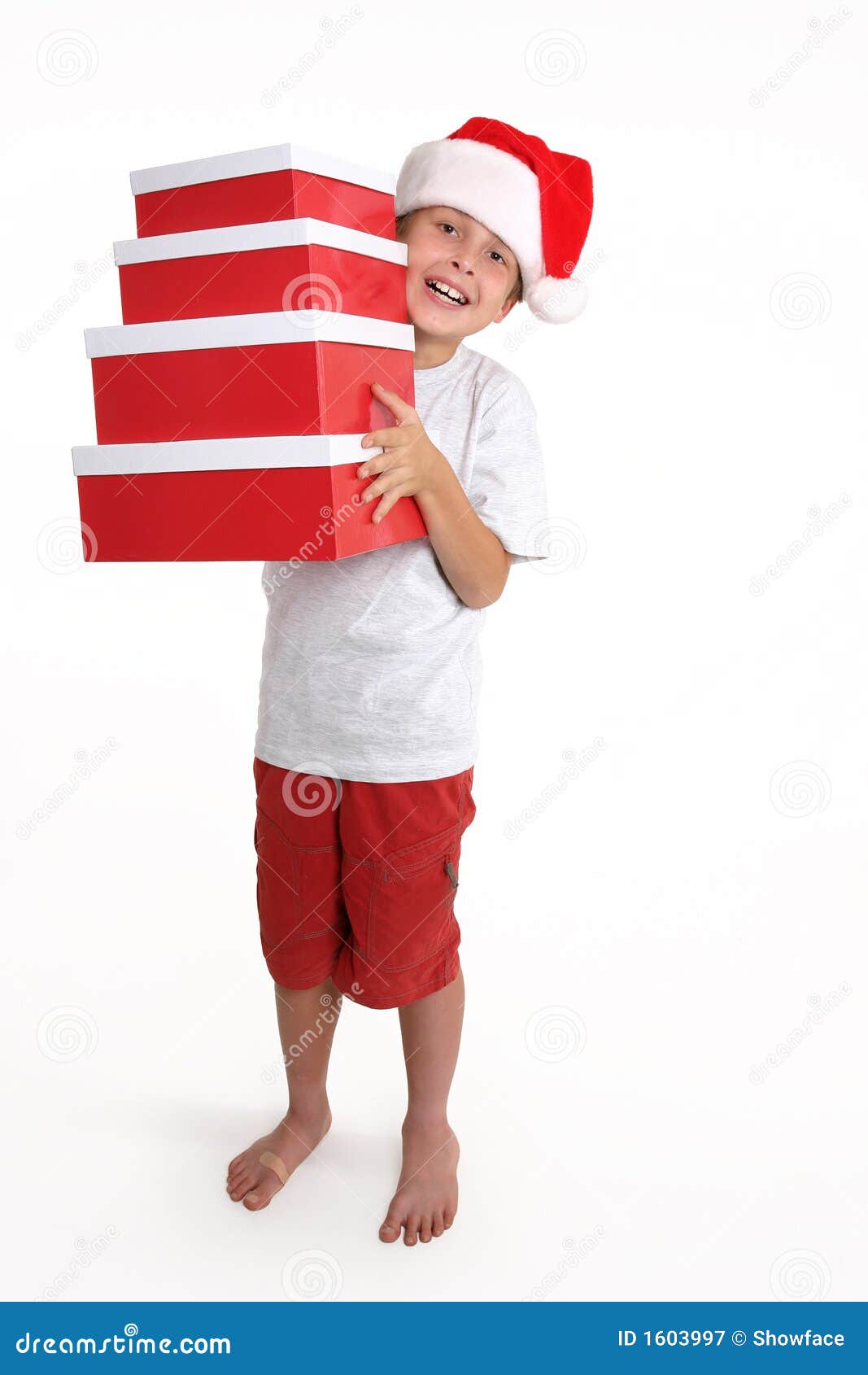 Child Holding a Stack of Gift Boxes Stock Image - Image of excited ...