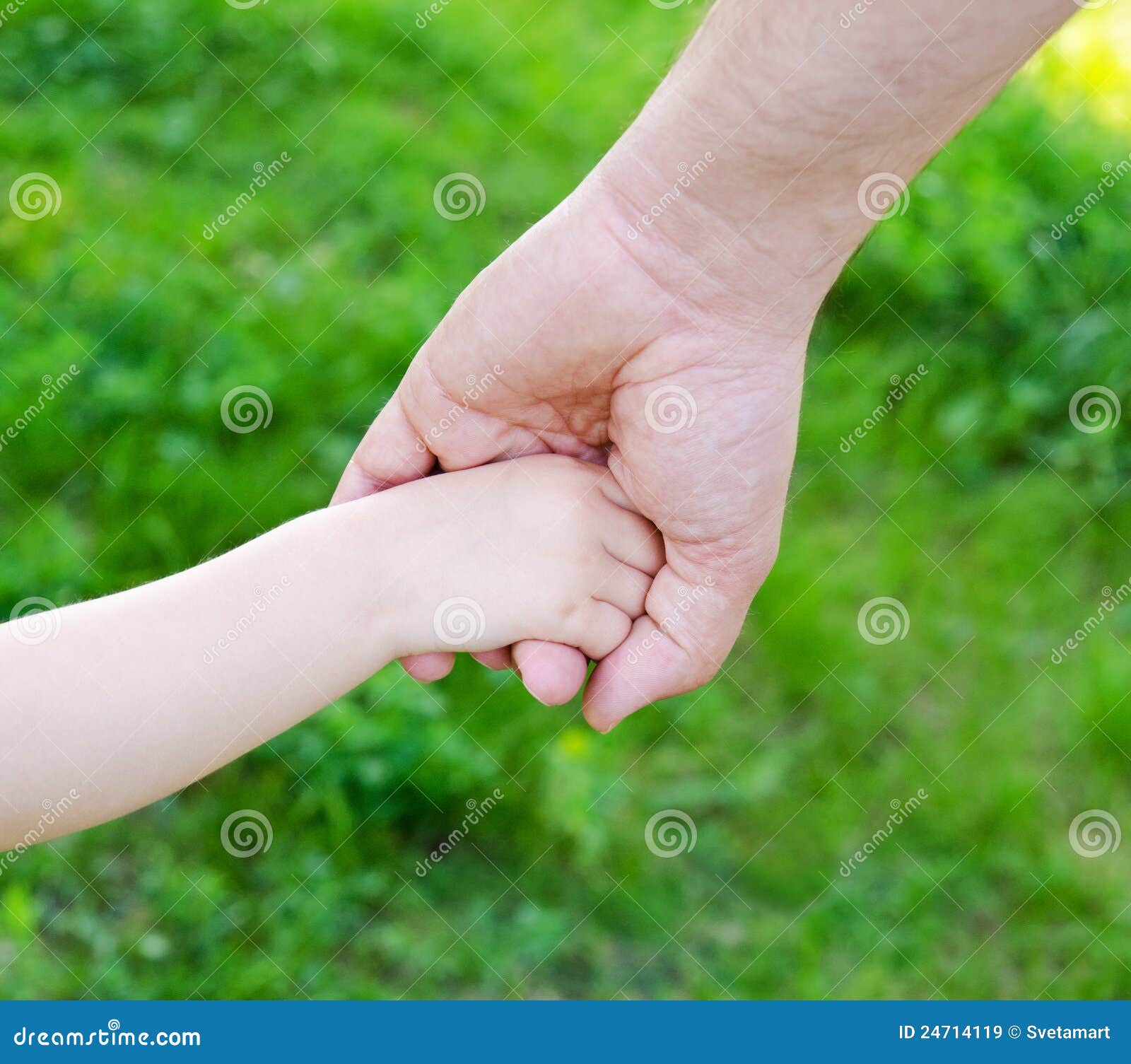 Child Holds the Hand of Father Stock Image - Image of small, care: 24714119