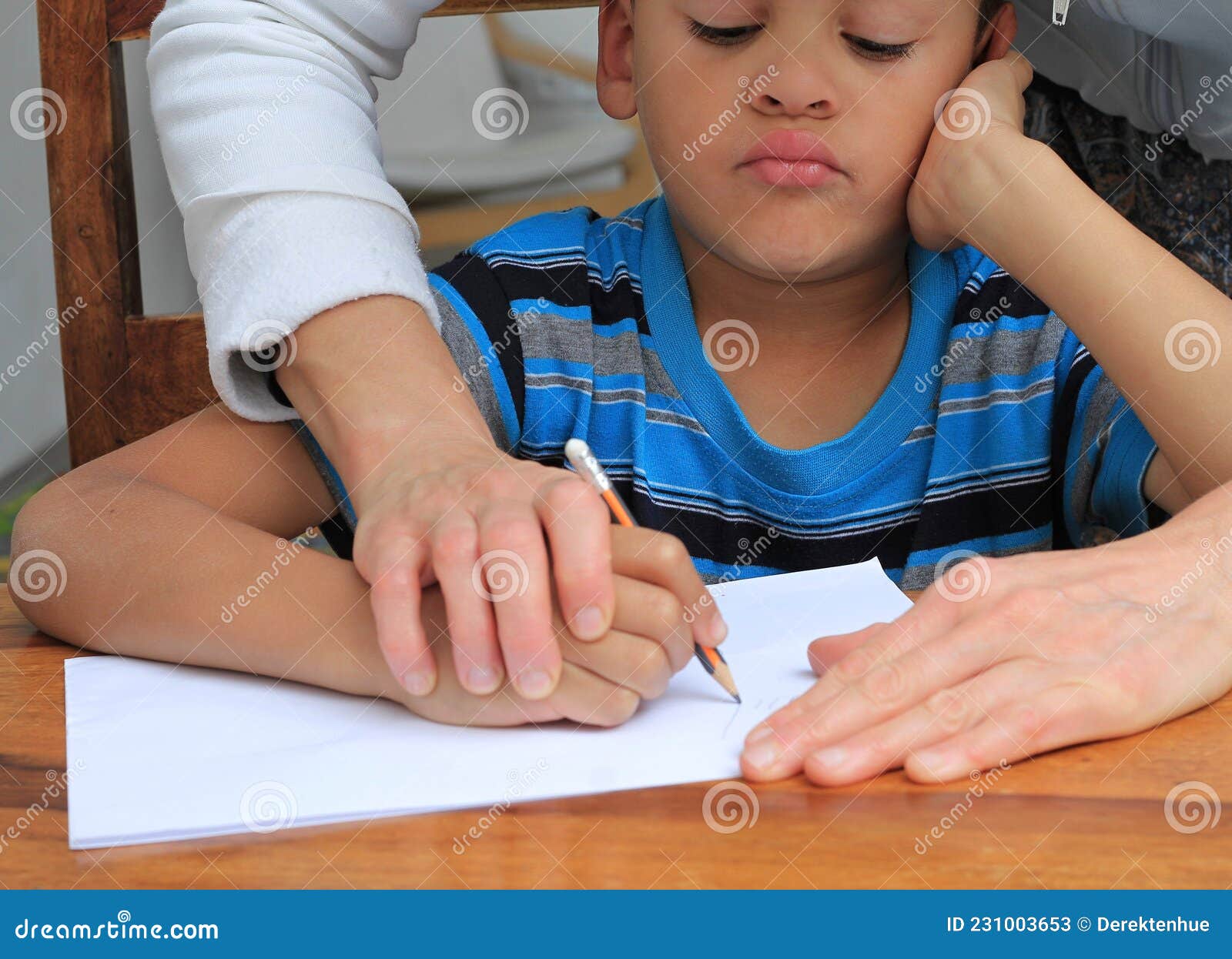 Child at Home Doing School Work Stock Photo Stock Image - Image of back ...