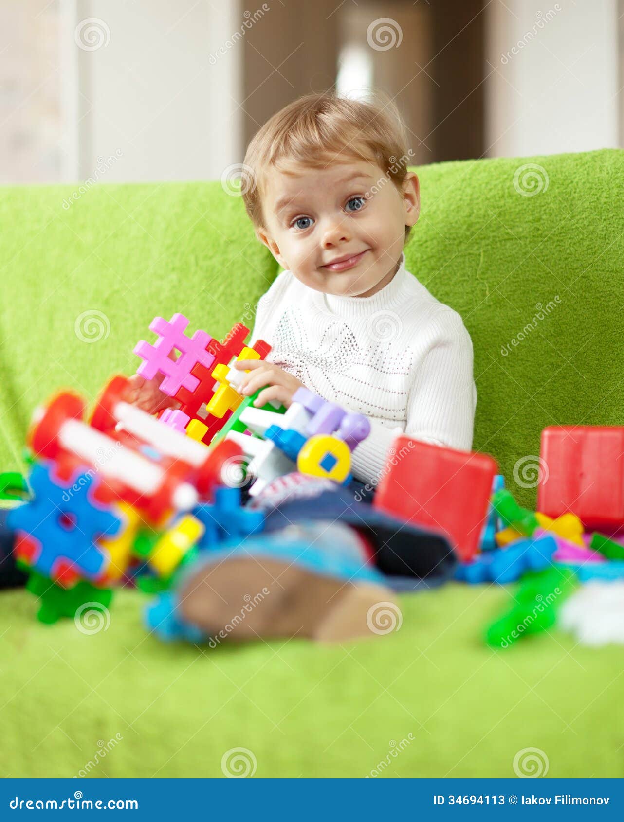 Child in home interior stock image. Image of child, construction - 34694113