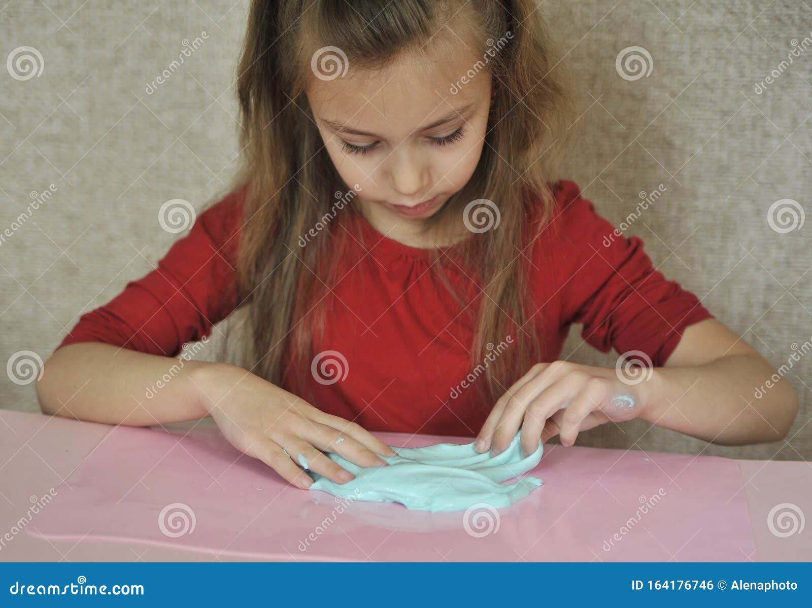 Child Plays with Home-made Slime. Stock Photo - Image of experiment ...