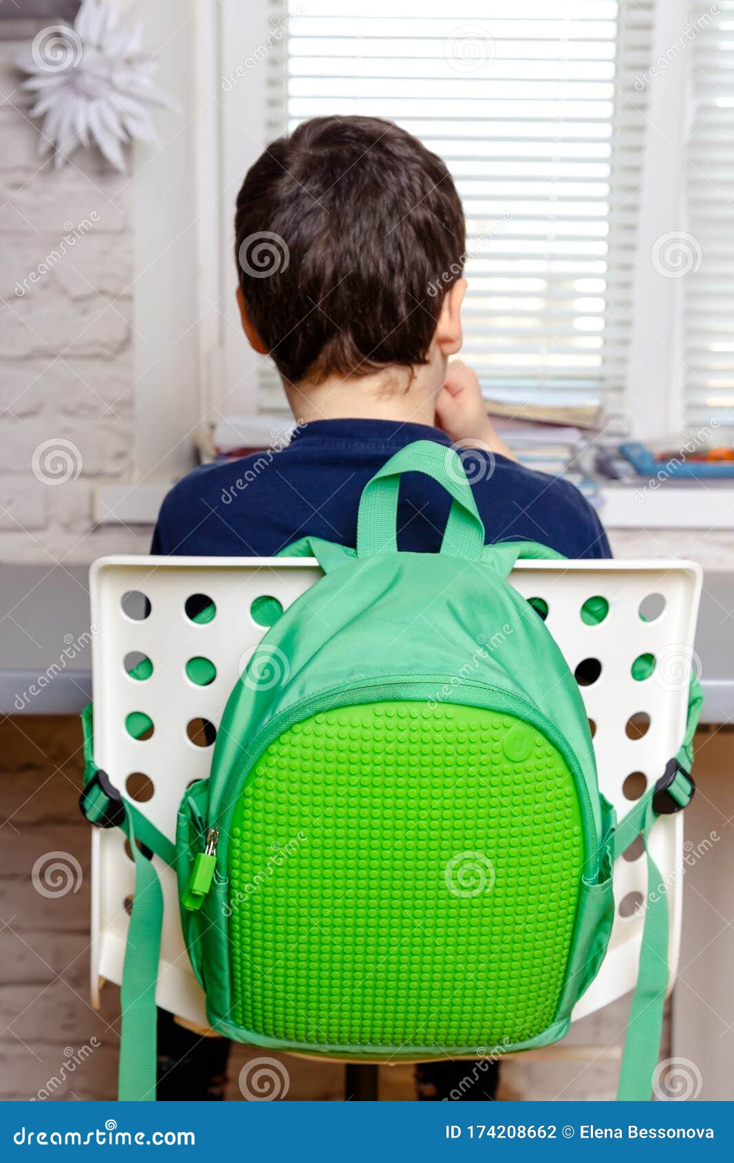 Child at Home Making Homework before the School Starts Stock Photo ...