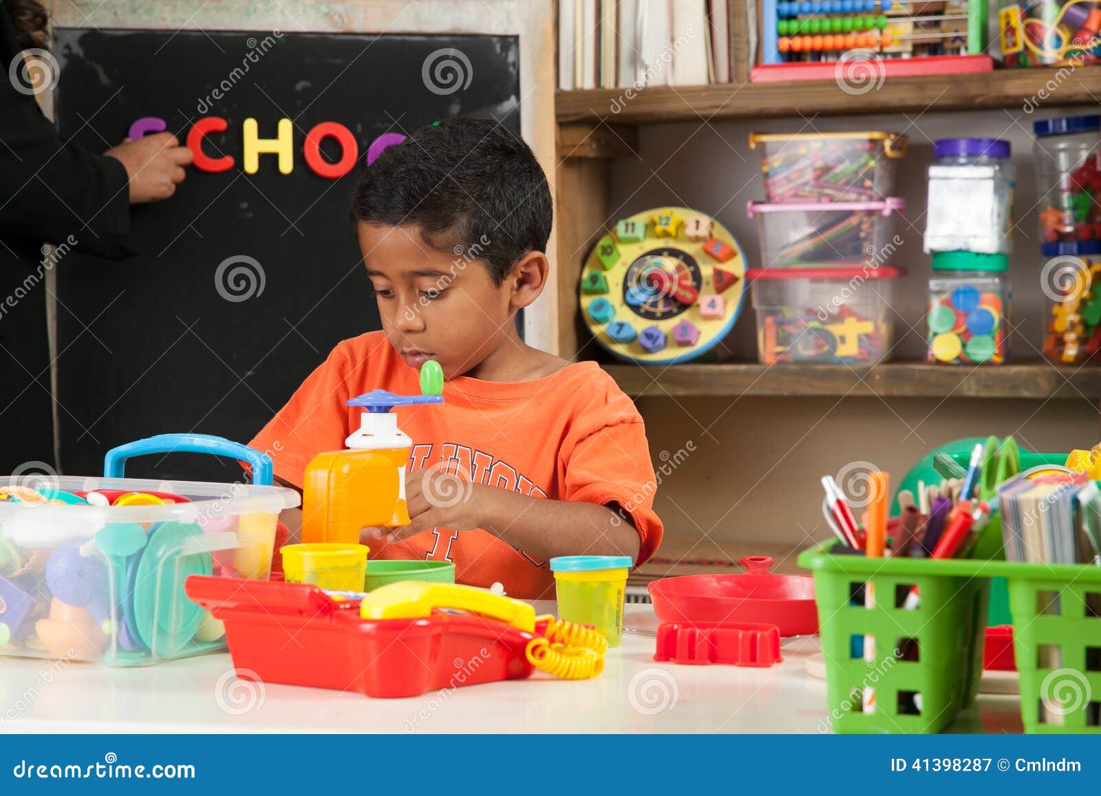 Child in Home School Setting Stock Image - Image of building, kinder ...