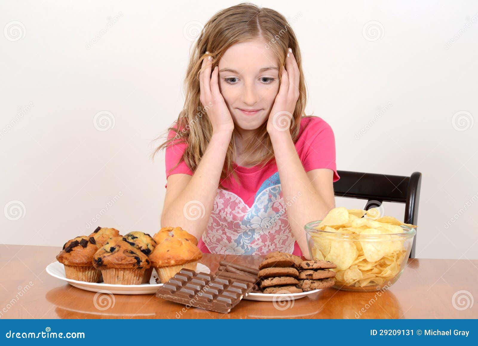 Child with Huge Pile of Junk Food Stock Image - Image of chip, food ...