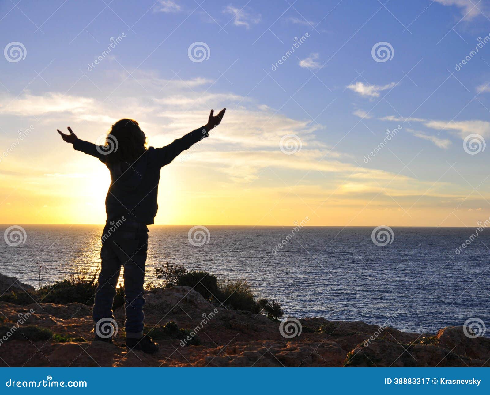 Child hugging the sun stock image. Image of perfect, praying - 38883317