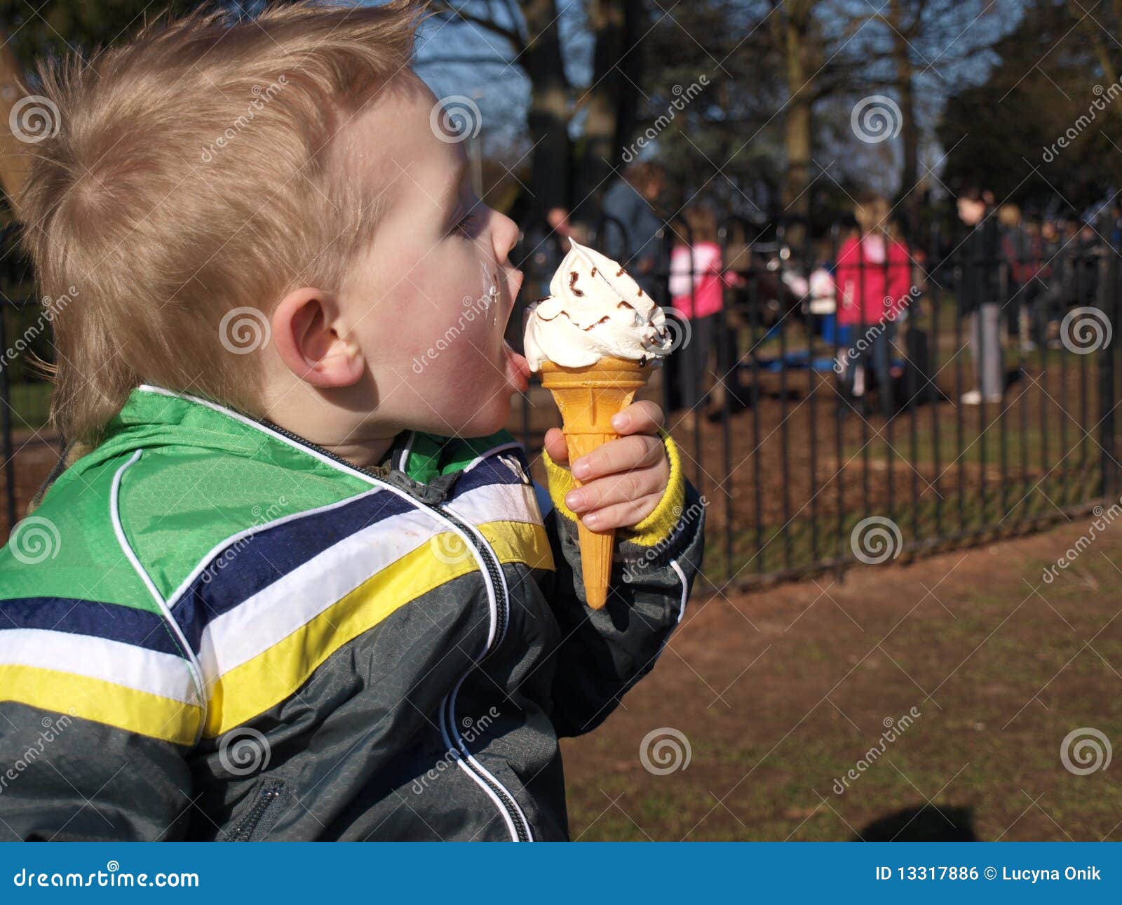 Child with ice cream stock photo. Image of nature, caucasian - 13317886