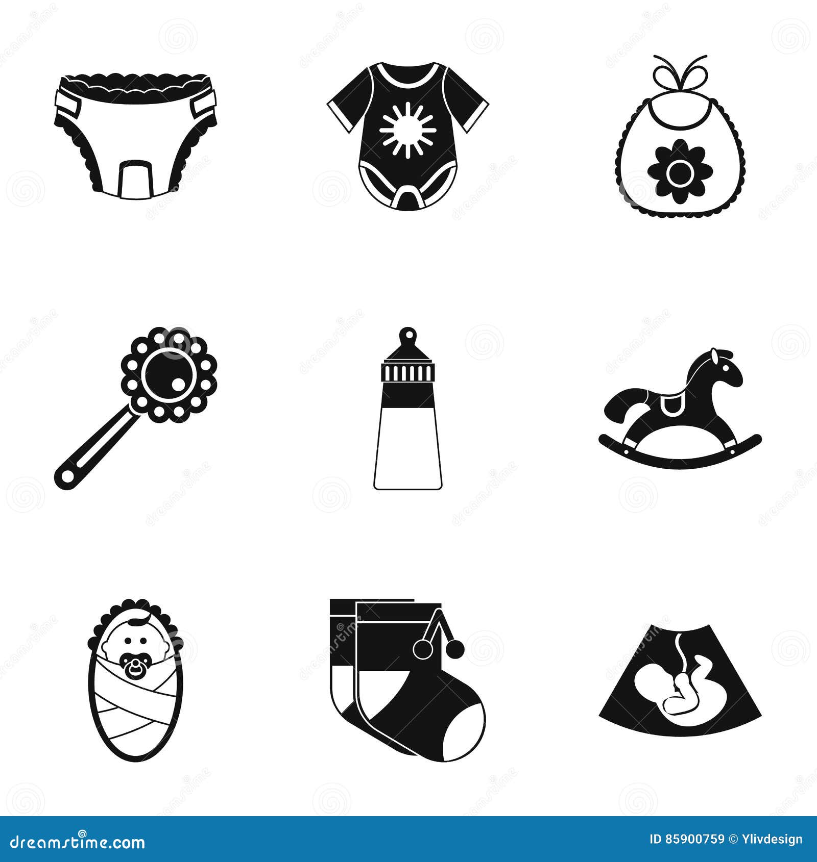 Child Icons Set, Simple Style Stock Vector - Illustration of baby ...