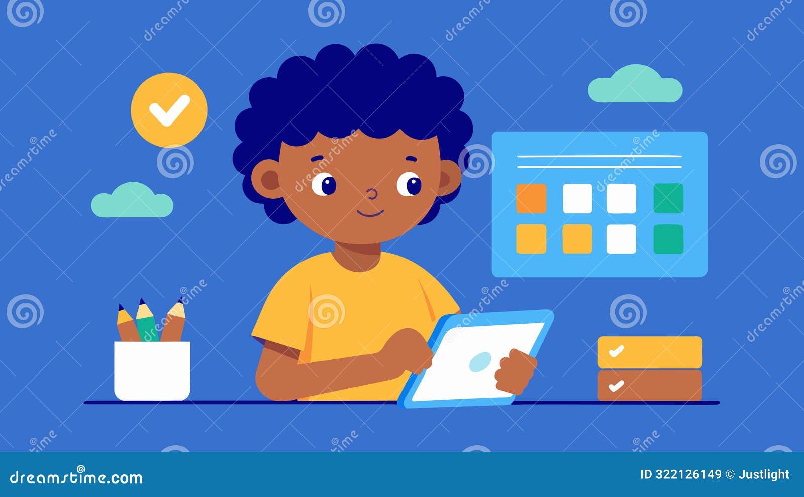 A Child is Improving Their Time Management Skills by Using a Homework ...