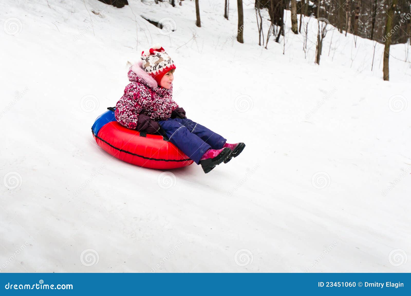 Child on inflatable sleds stock photo. Image of little - 23451060