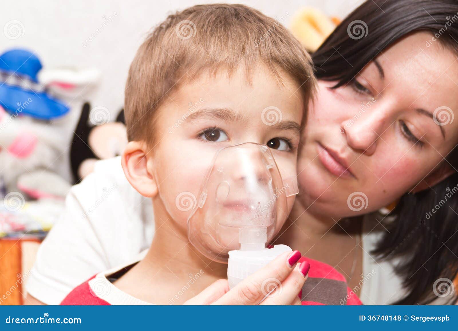 Child and inhaler stock photo. Image of head, adult, embracing - 36748148