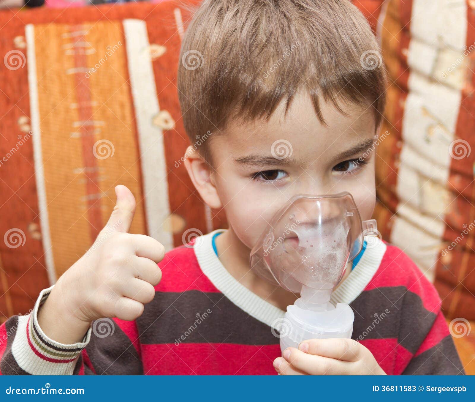 Child and inhaler stock image. Image of home, children - 36811583