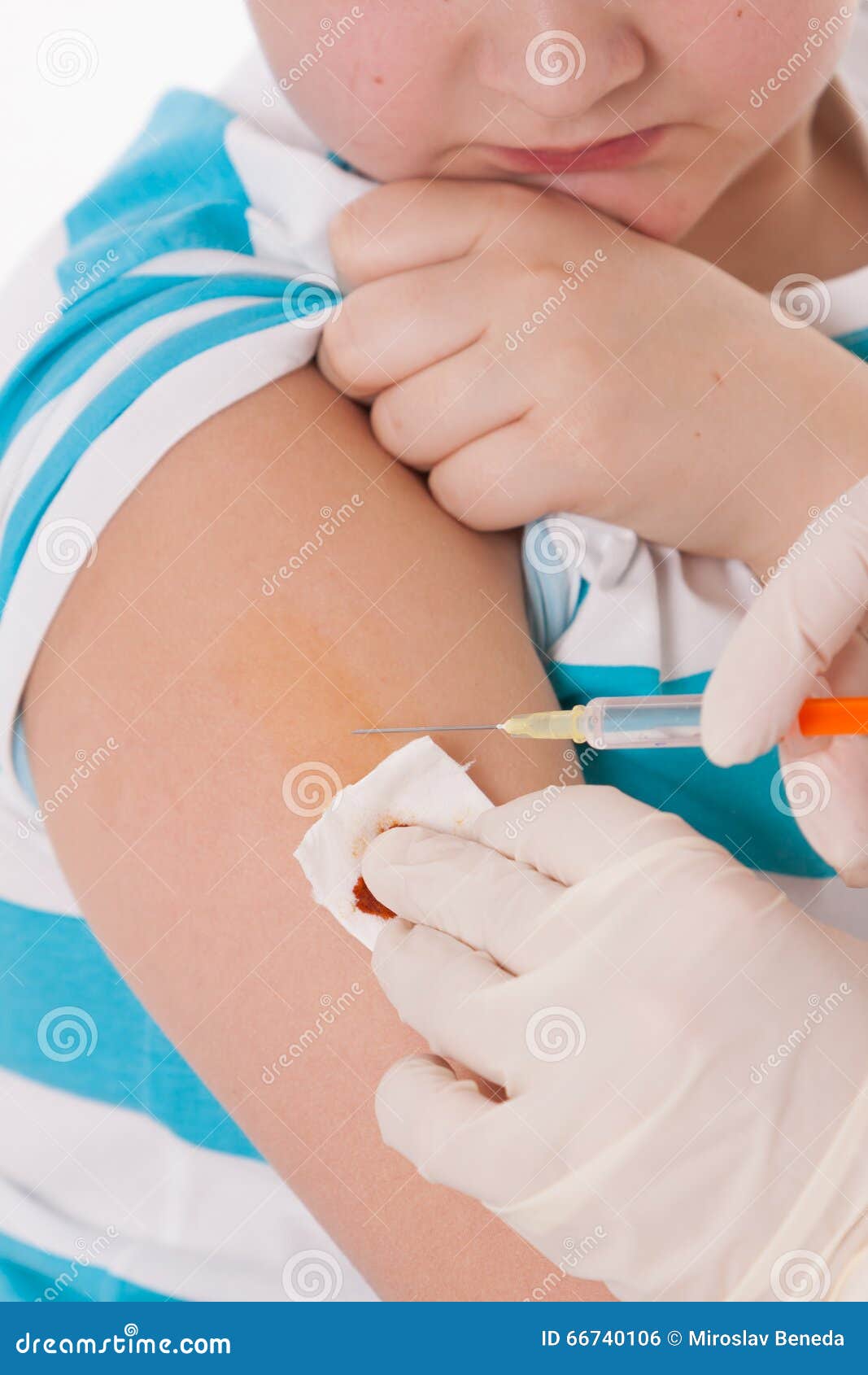 Child with injection stock photo. Image of needle, immunity - 66740106