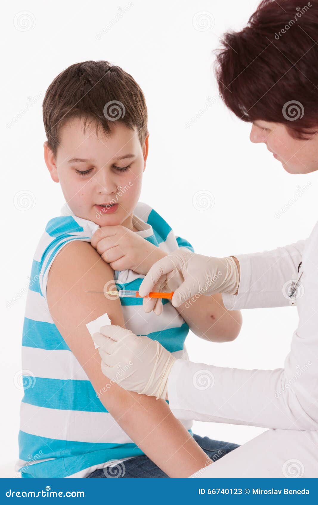 Child with injection stock image. Image of giving, illness - 66740123