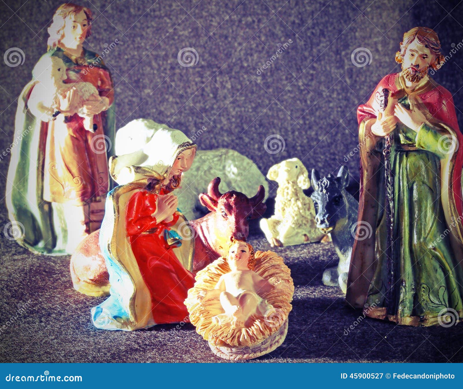 Child Jesus in the Manger with a Shepherd Stock Image - Image of mary ...