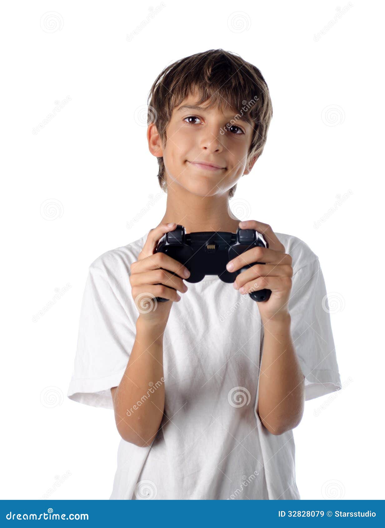 Child with Joystick Playing Videogames Stock Image - Image of ...