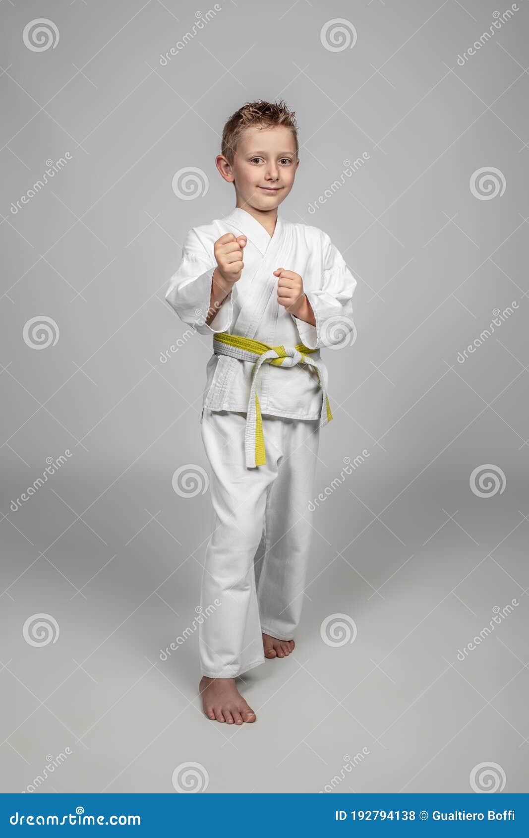 Child with Judogi in a Guard Position Stock Photo - Image of practice ...