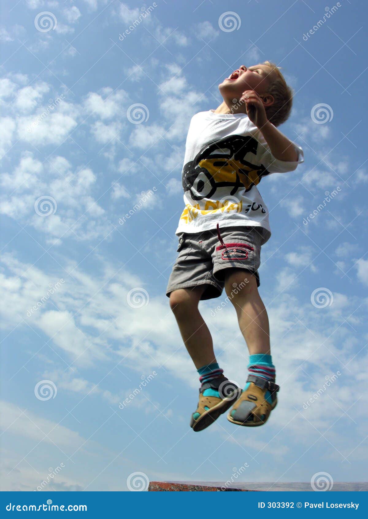Child jump stock photo. Image of expressions, healthy, scream - 303392