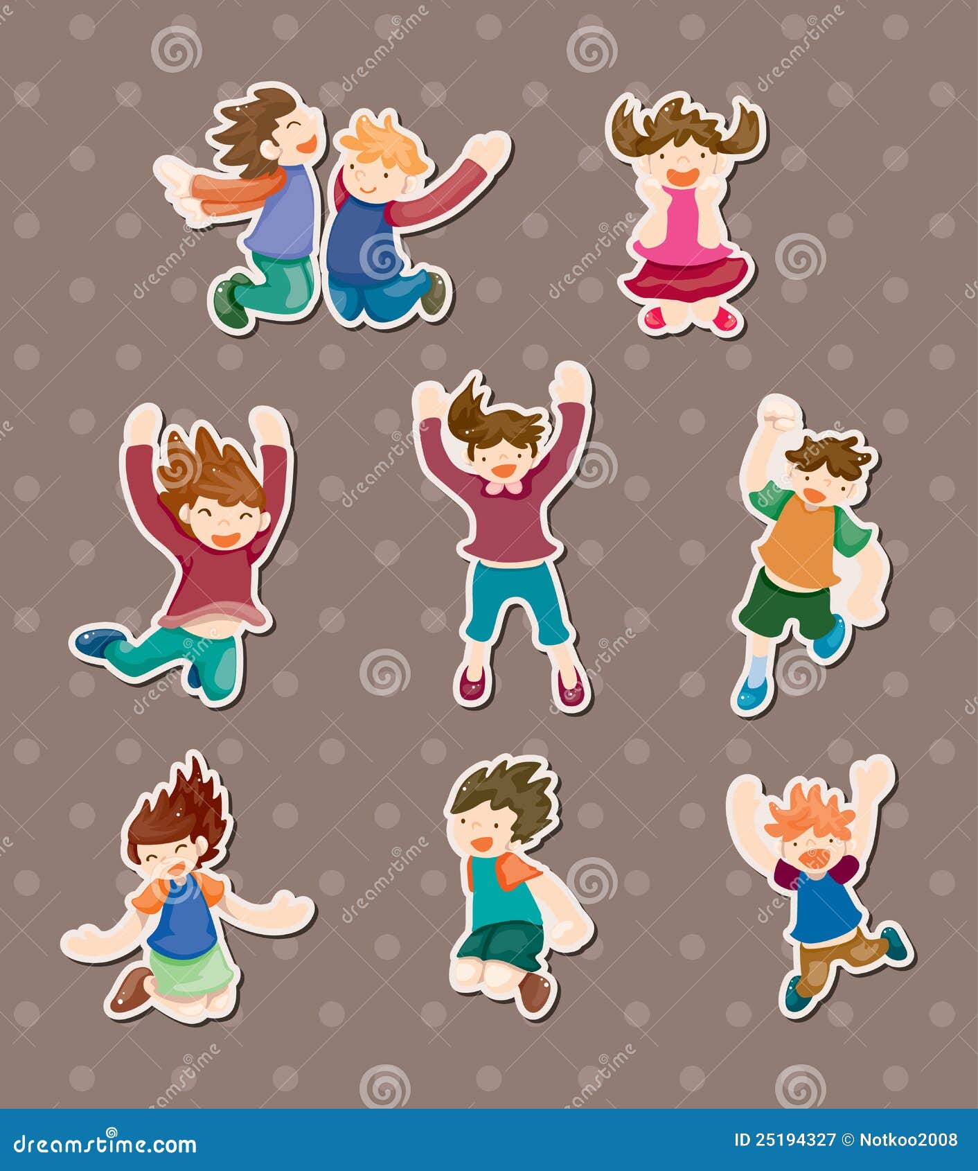 Child jump stickers stock vector. Illustration of head - 25194327