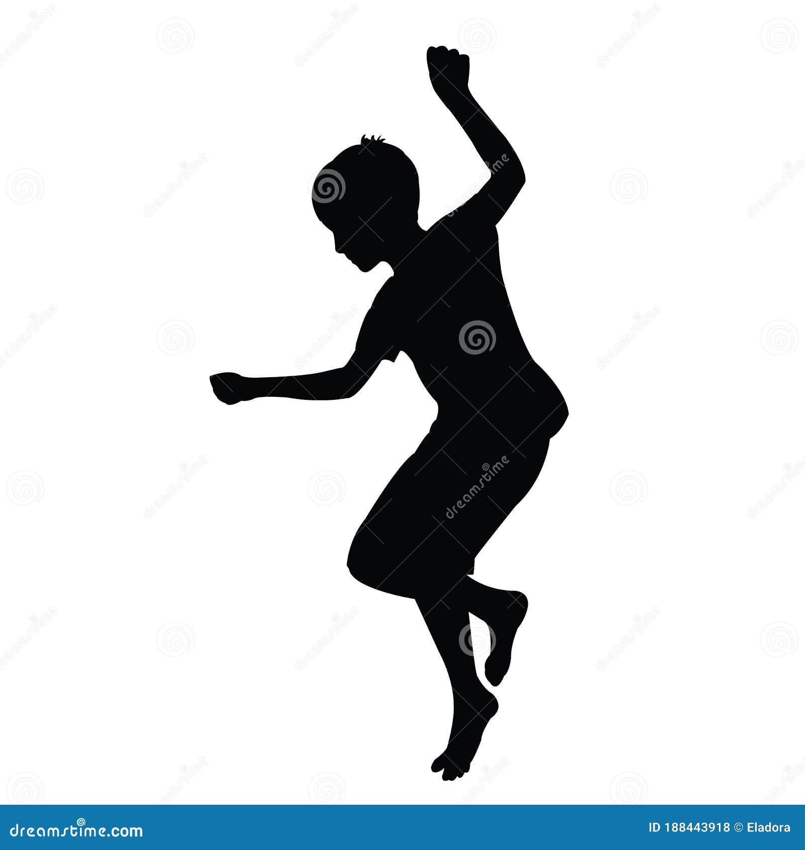 A Child Jumping Body Silhouette Vector Stock Vector - Illustration of ...