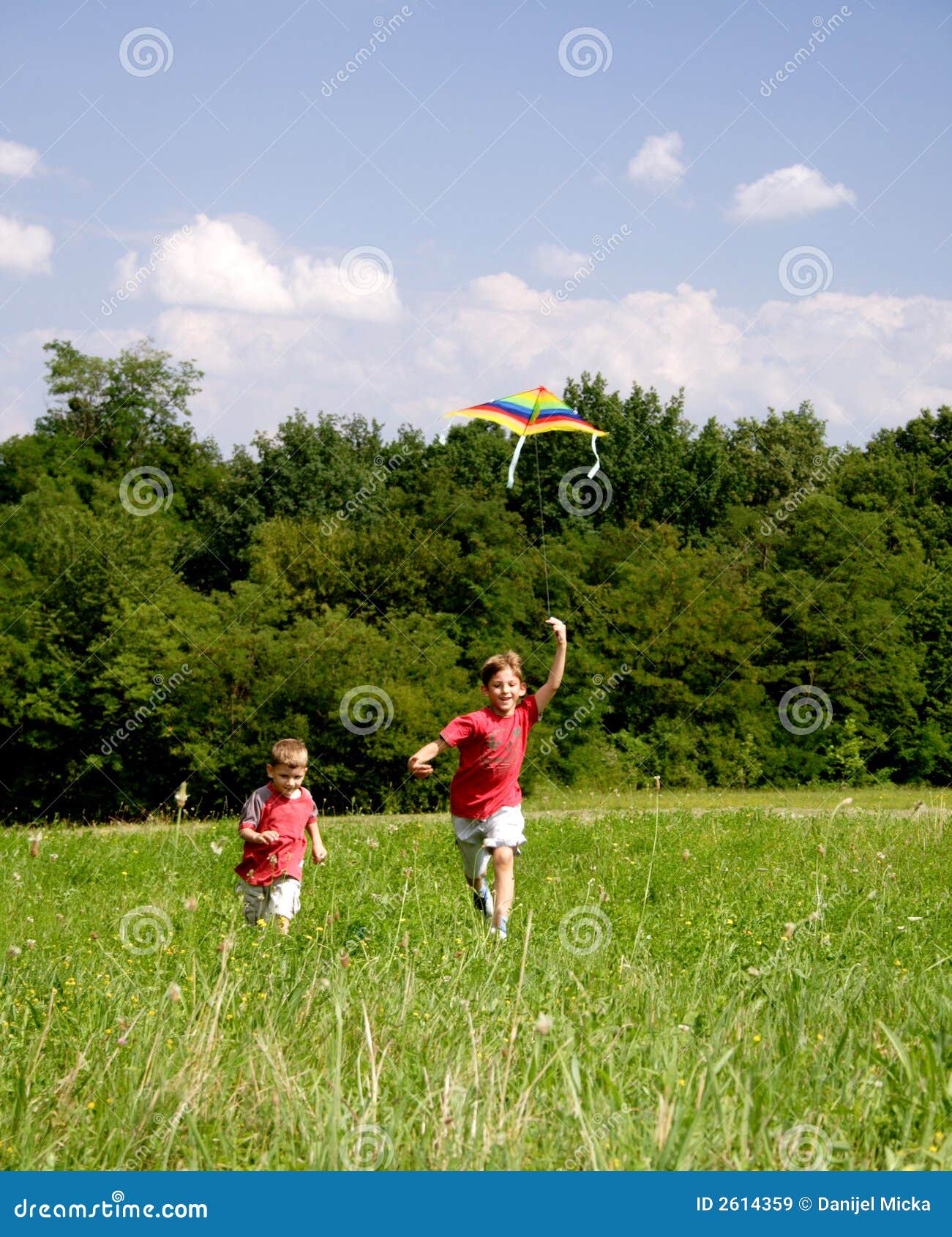 Child with kite stock image. Image of clouds, play, childhood - 2614359