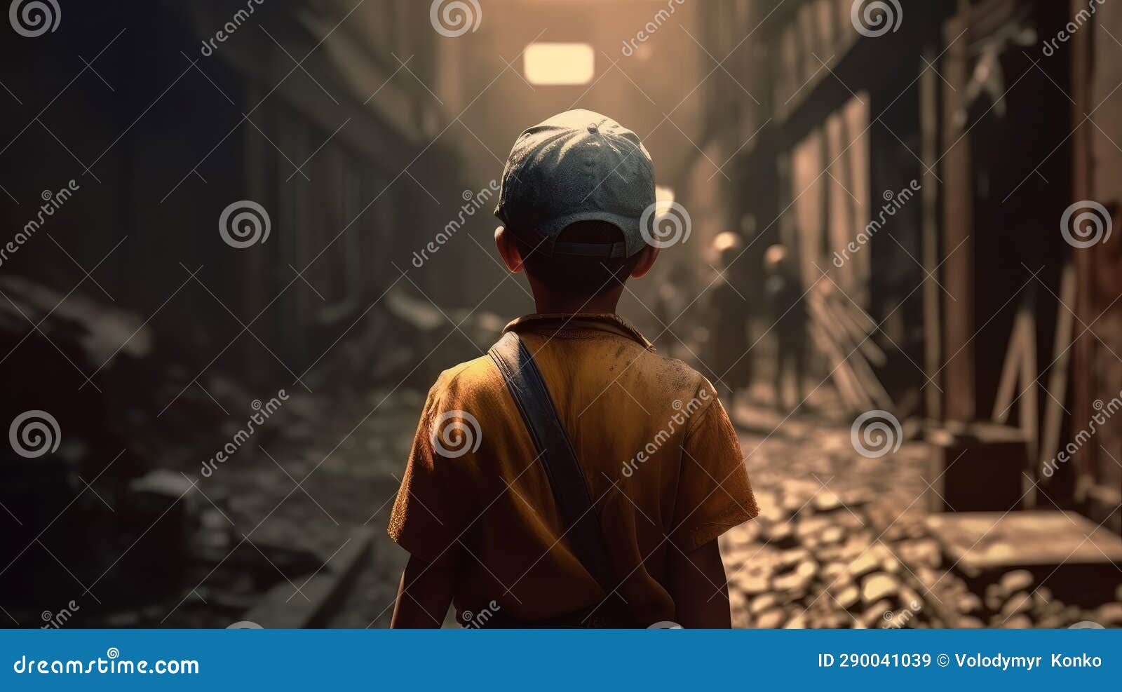 Child Labor Back View, Concept of Exploitation and Oppression, Created ...