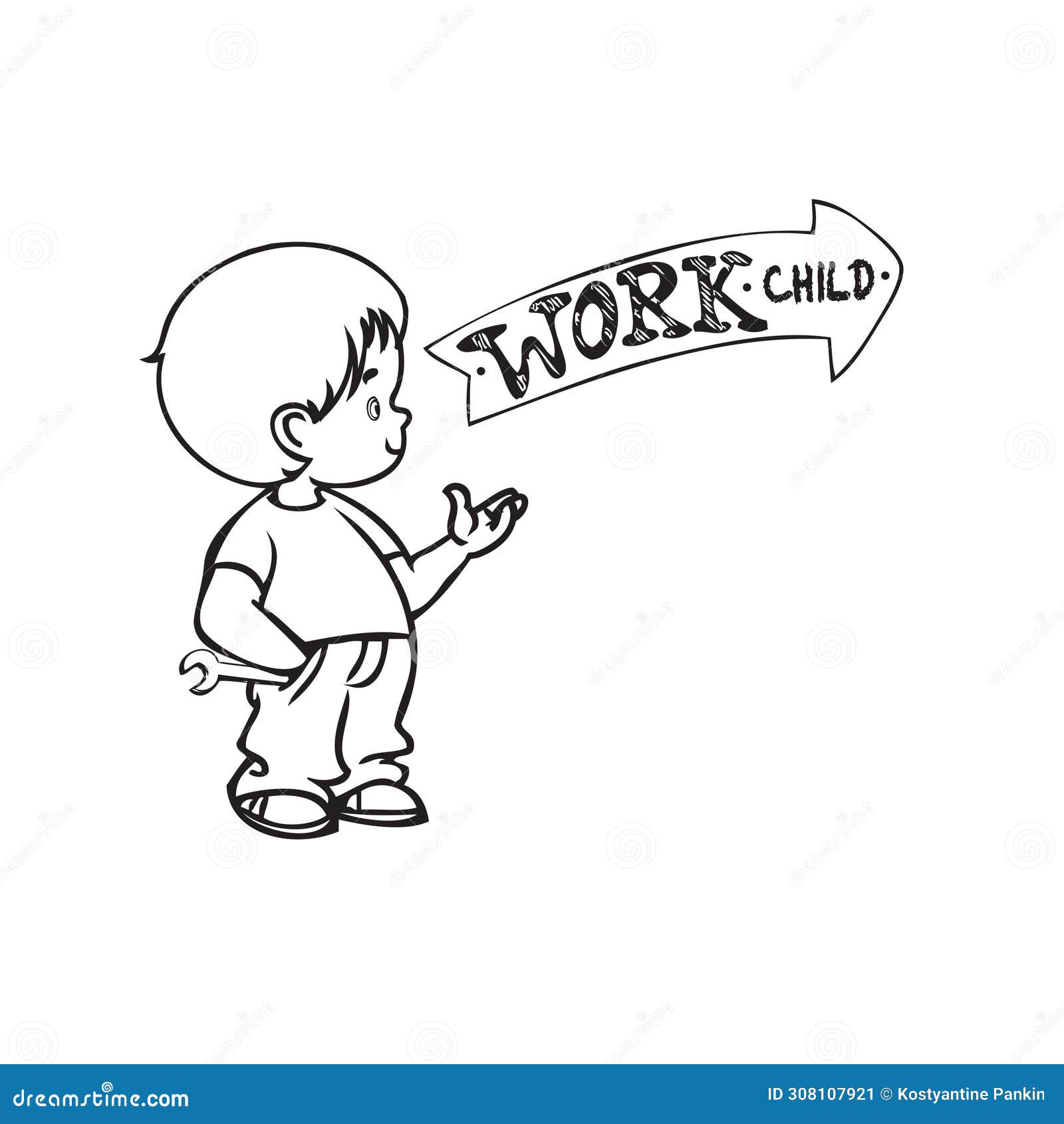 Child Labor stock vector. Illustration of working, clipart - 308107921
