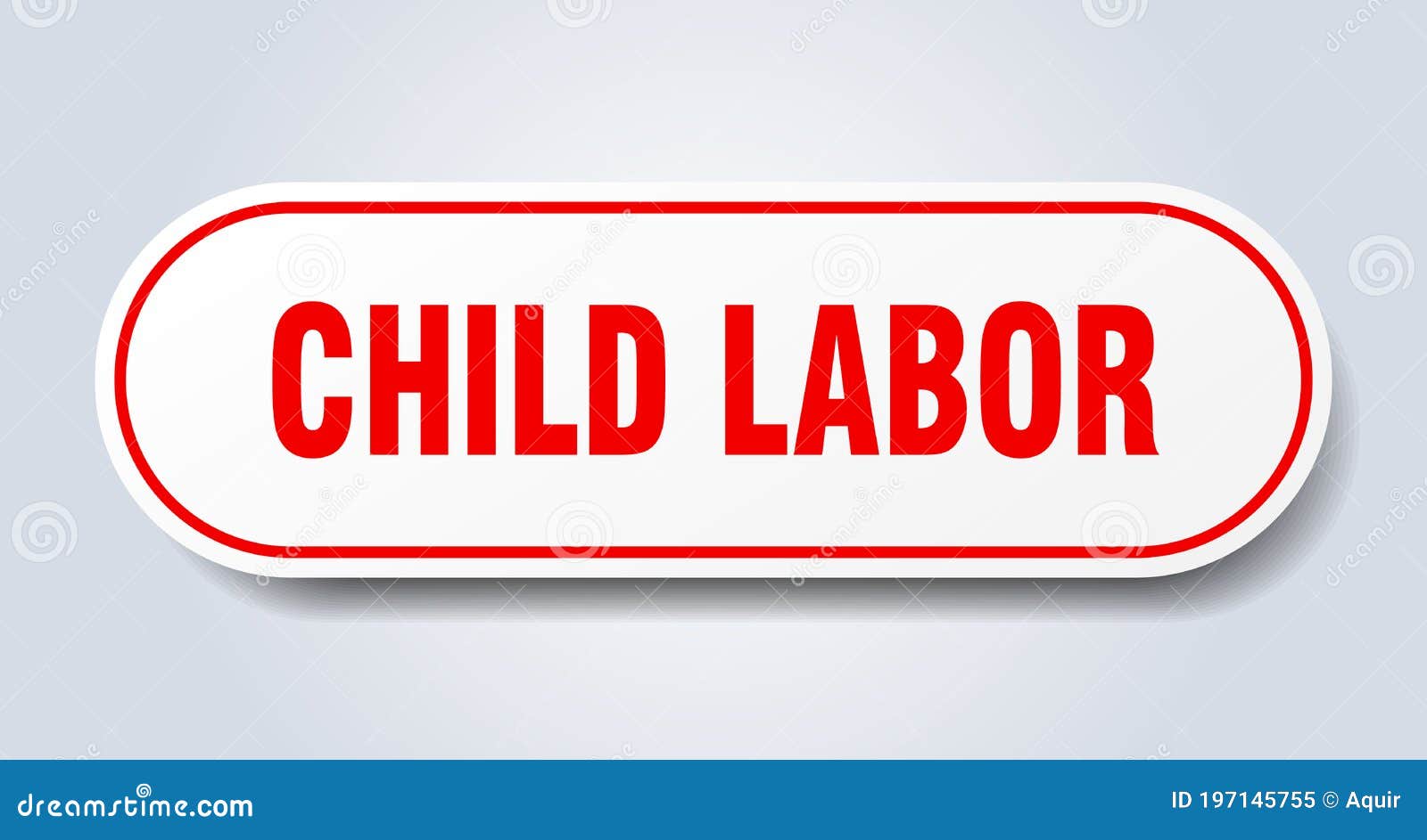 Child Labor Sign. Rounded Isolated Button. White Sticker Stock Vector ...