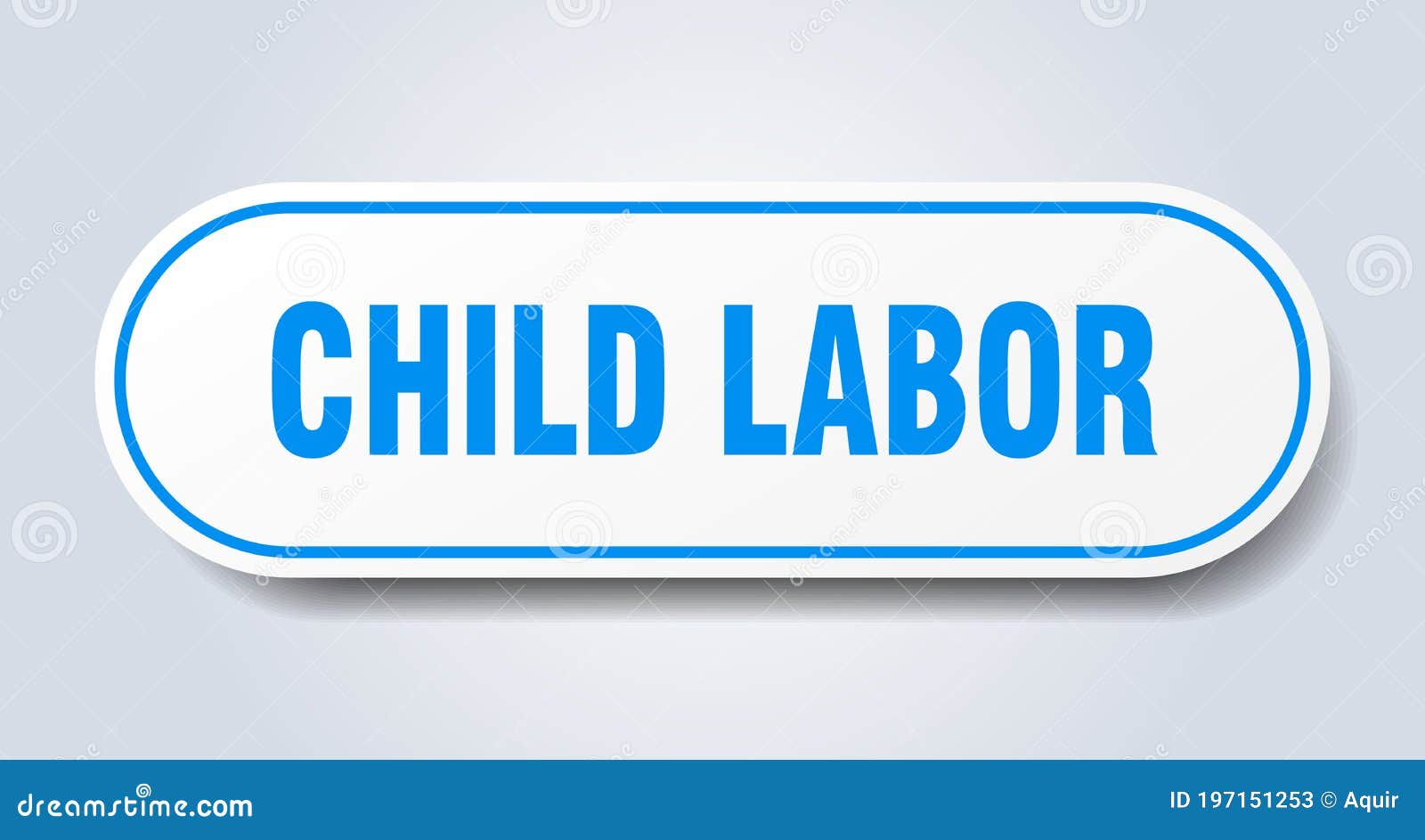 Child Labor Sign. Rounded Isolated Button. White Sticker Stock Vector ...