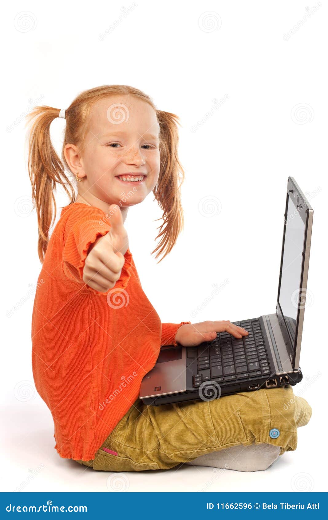 Child with laptop stock photo. Image of female, child - 11662596